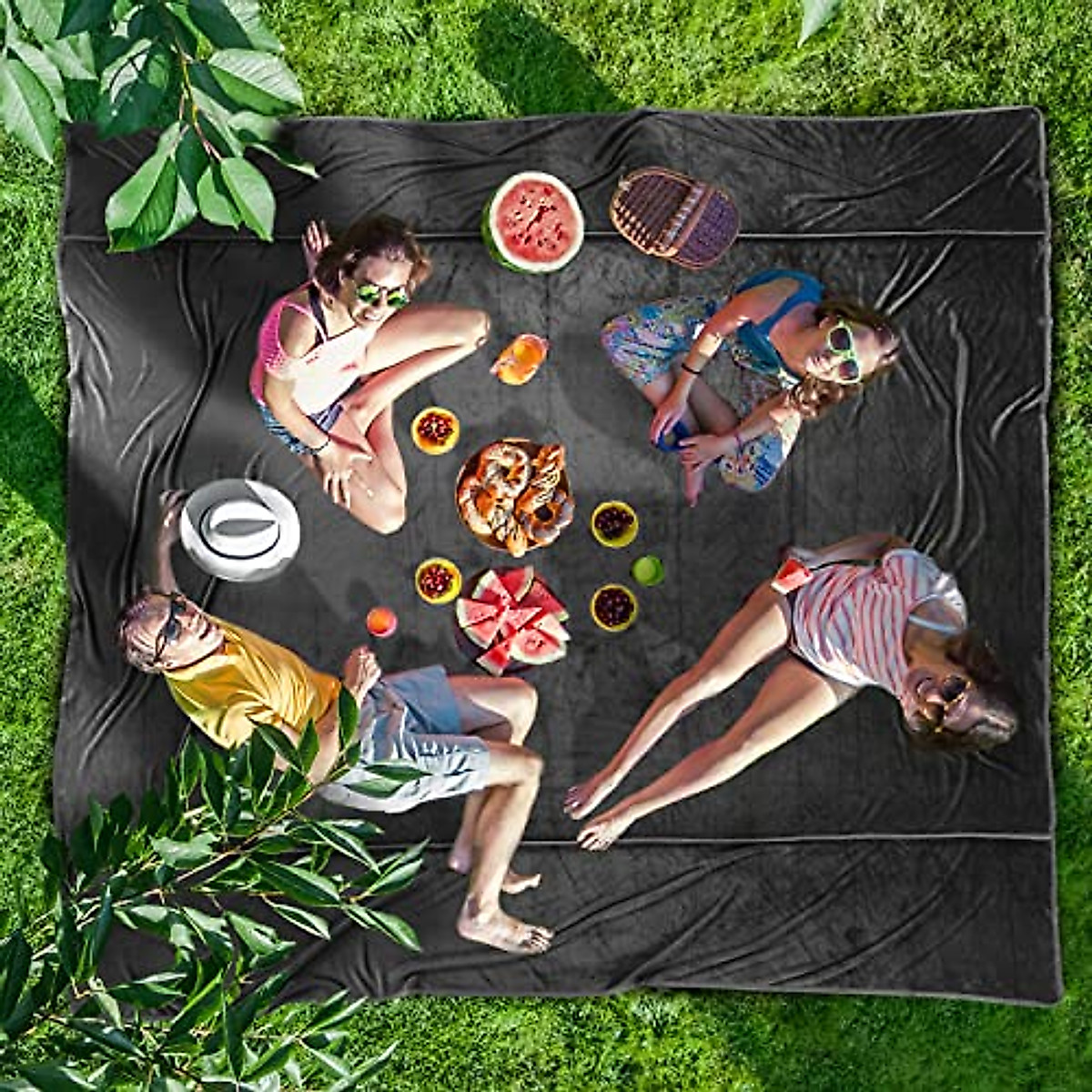 HOMBYS Extra Large 11'x 10' Flannel Throw Blanket, Big Size 128x120 Fuzzy Lightweight Microfiber Bed Blanket for Family and Couples, Oversized Soft & Warm Coffee Giant Blanket for All Season