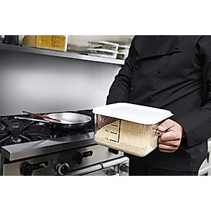 Rubbermaid Commercial Products Polycarbonate Space Saving Storage Container, 1-Gallon, Clear, Best use for Restaurant Kitchens/Lunch, Pack of 12