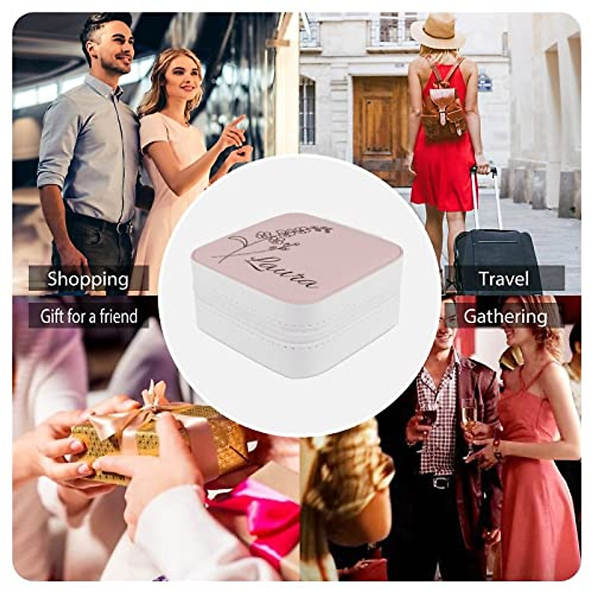 Xulufan Custom Travel Jewelry Organizer Case Personalized Jewelry Box，Ring Holder For Jewelry, Travel Accessories，Jewelry Gift for Women Girl