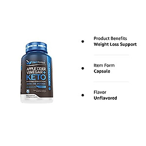 Herbtonics Apple Cider Vinegar Capsules Plus Keto BHB | Fat Burner & Weight Loss Supplement for Women & Men | Appetite Suppressant