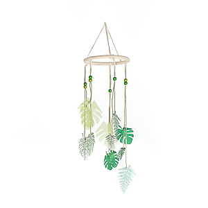 Roser Life Hanging Mobile Art⎮Baby Mobile⎮Sky Mobile⎮Eclectic Decor⎮Handmade Nursery Crib Boy Girl Kids Infant Adult Ceiling Home Outdoor Garden Green Tropical Leaf Leaves Decorations (Pack of 1)