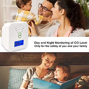 Carbon Monoxide Detector,CO Alarm Monitor Detector Complies with UL 2034 Standard for Home,Carbon Monoxide Sensor with LCD Digital Display and Sound Warning for Home