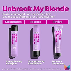 Matrix Unbreak My Blonde Strengthening Conditioner | Repairs and Adds Softness and Shine | For Damaged, Lightened and Over Processed Hair | Sulfate-Free |Packaging May Vary | 10.1 Fl. Oz. | Vegan