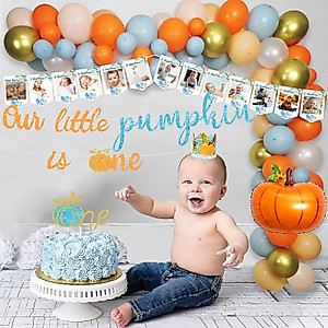 Little Pumpkin 1st Birthday Decorations, Pumpkin First Birthday Decorations for Autumn Fall 1st Birthday Party, Thanksgiving 1st Birthday, Our Little Pumpkin is Turning One Decorations