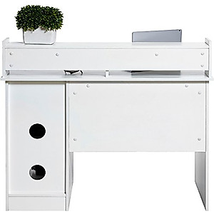 OneSpace Essential Computer Desk, Hutch with Pull-Out Keyboard, White