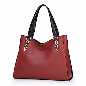 Cow Leather Tote Handbags for Women Top-handle Purse Lady Pocketbooks Shoulder Bags Work Tote Bags