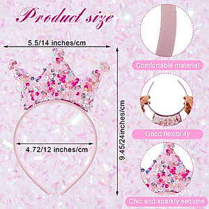 Jenaai 24 Packs Princess Crowns Headband Glitter Headbands Crown Party Favors Princess Birthday Party Decorations for Girls