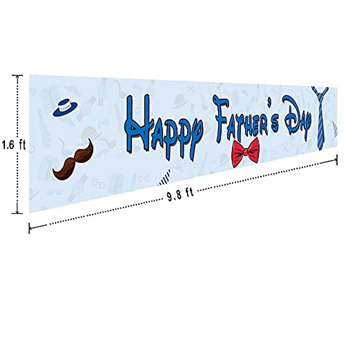 Large Happy Father?¡¥s Day Banner, Fathers Day Decorations, Father?¡¥s Day Party Supplies Decoration, Fathers Day Party Backdrop (9.8 x 1.6 ft)