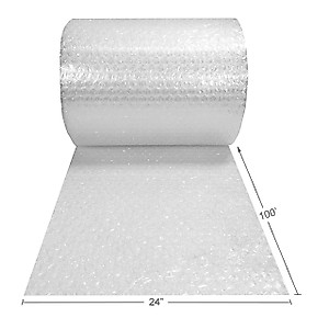 Amazon Basics Perforated Bubble Cushioning Wrap - Medium 5/16", 24-Inch x 100-Foot Long Roll
