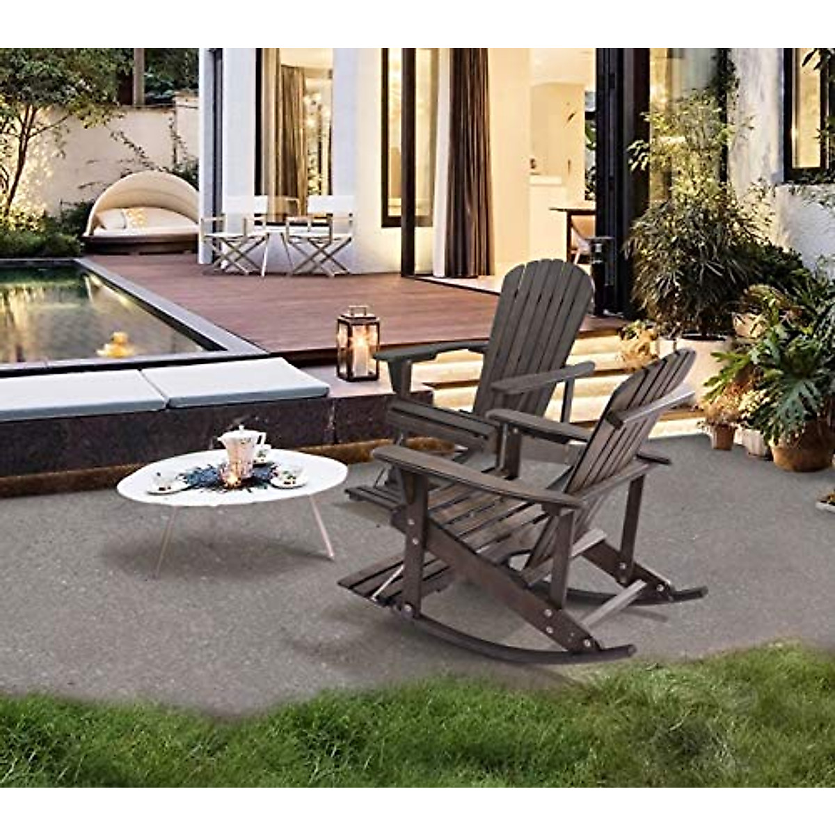 WUnlimited SW2007DB-R Adirondack Rocking Chair, Dark Brown 27.75 x 35 x 35.5