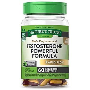 Nature's Truth Testosterone Supplement for Men | 60 Softgels | Non-GMO and Gluten Free Formula