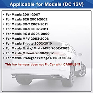 ISO Radio Wiring Harness Adapter Compatible with Mazda CX7 CX9 MPV Car Stereo Wire Harness Cable