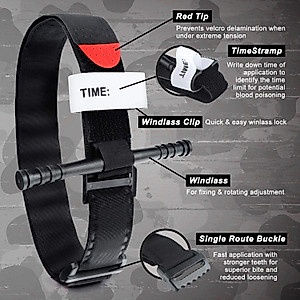 Tourniquet, 3 Pack - The Fastest, Safest, Most Effective Combat Hemostatic Control Single-Handed Application for Military Tactical First Aid Medical Battle Tourniquets