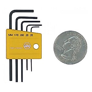 Wiha 35393 5 Piece Mini L-Key Short Hex SAE Set