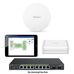EnGenius Technologies EAP1300 Wi-Fi 5 (802.11ac Wave 2) 2x2 Managed Indoor Wireless Access Point Features Quad-Core Processors, MU-MIMO, High Powered 23dBm, GigaE Port (Mounting Kit Included)