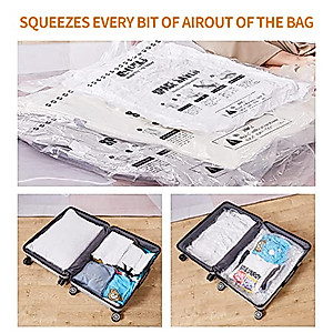 NOSENT Premium Vacuum Storage Bags 6 Pack,Space Saver Compression Bags with Travel Hand Pump,Vacuum Sealer Bags for Clothes, Comforters, Blankets, Bedding (Small 6 Pack)