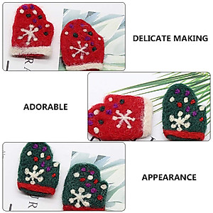 PRETYZOOM 5pcs Wool Felt Gloves Corsage Embellishments Flatback Jewelry Accessories Suit Breast Pin Enamel Brooch Snowflake Cartoon