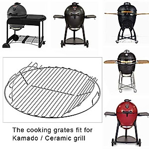 SELEWARE 21.5'' SUS304 Stainless Steel Hinged Cooking Grate, Barbecue Grill Care Fits for Most 22 Inch Charcoal Kettle Grills Like Webe Char-Broil and Other Grills