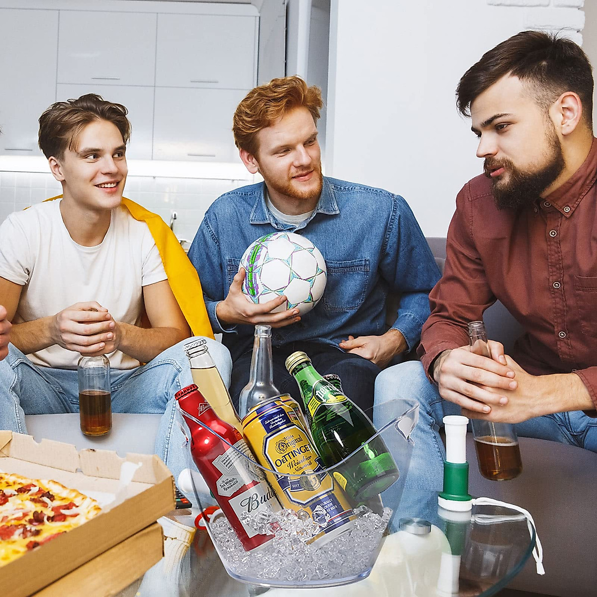 Ice Buckets, Clear Acrylic Ice Bucket for Parties Plastic Champagne Bucket 3.5 Liter Beverage Tub for Cocktail Bar (30 Pack)