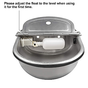 CPROSP Automatic Cow Drinking Water Bowl with GHT 3/4'' Adapter, with Pipe Hose Stainless Steel Pet Supplies G1/2" M20/20mm Thread