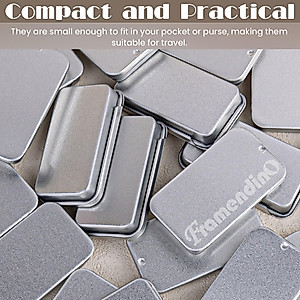 Framendino, 50 Pack Metal Tin Box Containers Mini Empty Slide Top Tin Case Small Rectangular Empty Storage Boxes for Wedding Jewelry Lip Balm Container Cosmetic Organizer