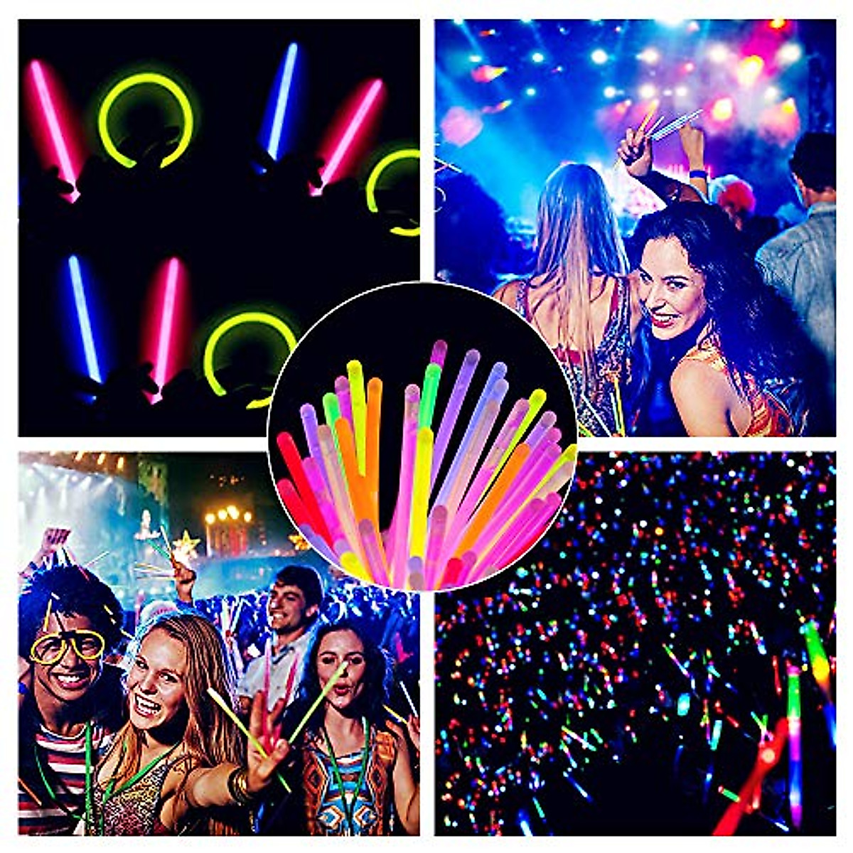 Glow Fever Glow Sticks Bulk 100ct Premium Glow in The Dark Light Up with Lanyards, for Glow Party Supplies, Party Favors, Birthday, Halloween, Graduation, Super Bright, Glow Up to 12 hrs