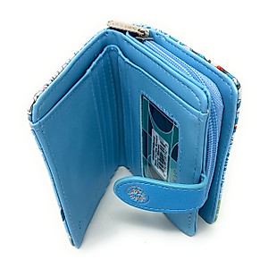 Shag Wear Sea Turtle Small Animal Wallet for Women and Teen Girls Vegan Faux Leather Blue 4.5"