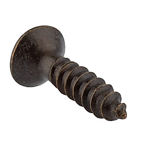 #6 x 5/8" Antique Brass Oval Head Phillips Wood Screws - Pack of 25 - Self Tapping Screws for Wood - OH658-SAB