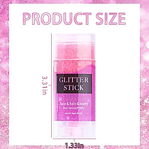 LemonSac Pink Body Glitter Stick, Singer Concerts Glitter Gel, Holographic Mermaid Sequins Chunky Glitter, Music Festival Rave Glitter Makeup for Body, Face, Hair and Lip, 0.56oz (01# Pink Glitter)