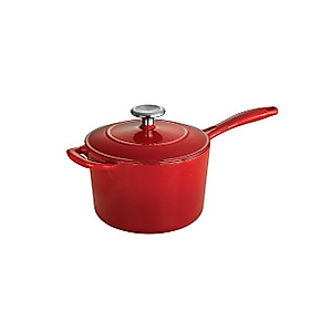 Tramontina Covered Sauce Pan Enameled Cast Iron 2.5-Quart, Gradated Red, 80131/060DS