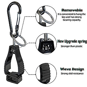 HEBELLE 4-Pack Glove Clips for Work Gloves, Ideal for Construction, Black