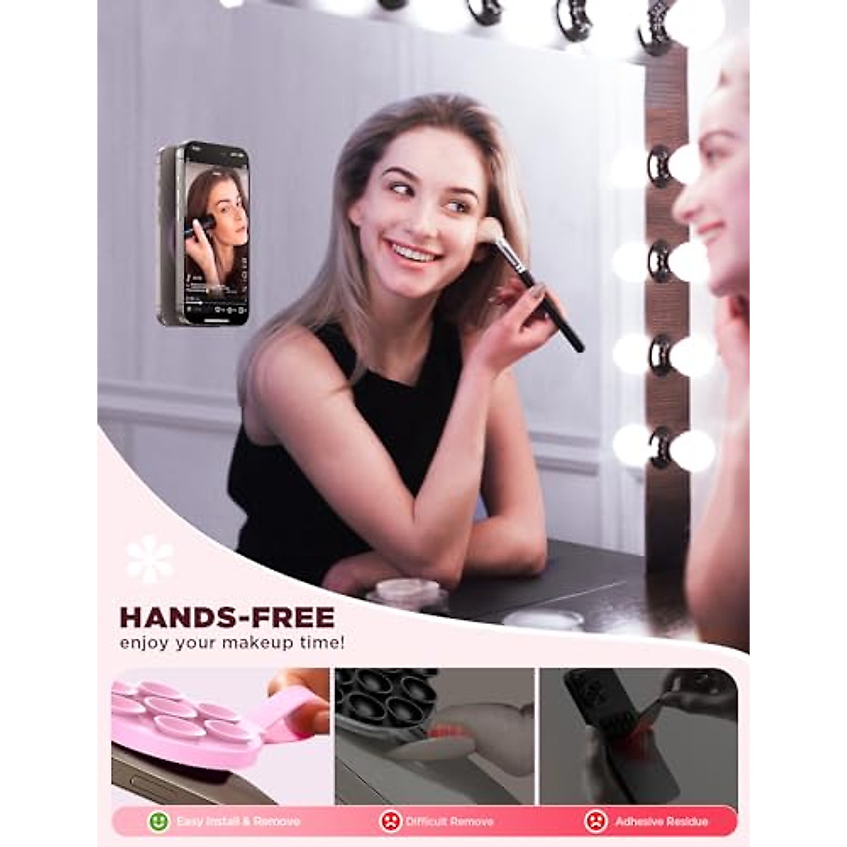 JOYROOM Magnetic Suction Phone Case Mount, Silicone Suction Cup Phone Grip Holder Stand for iPhone & Android, Hands-Free Cell Phone Accessory Holder for Selfies & Tiktok Videos