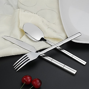 Lesbin 60-Piece Flatware/Cutlery, Stainless Steel Silverware, Service for 12