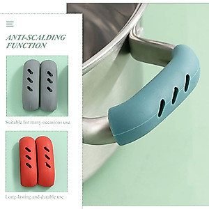 Hemoton 24 Pcs Silicone Hot Handle Holder Covers 12Pcs Assist Hot Handle Holder Pot Holders Cover Non- Slip Hot Handle Holder Sleeves Heat Insulated Pot Grip Covers