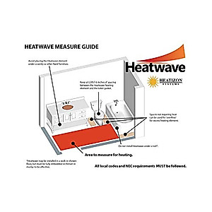 HEATWAVE 64-120 Square Feet: Premium Electric Floor Heating Cable with GFCI WiFi LED Touch/App Controlled Thermostat, Floor Alarm, Multi-Meter & Installation Accessories