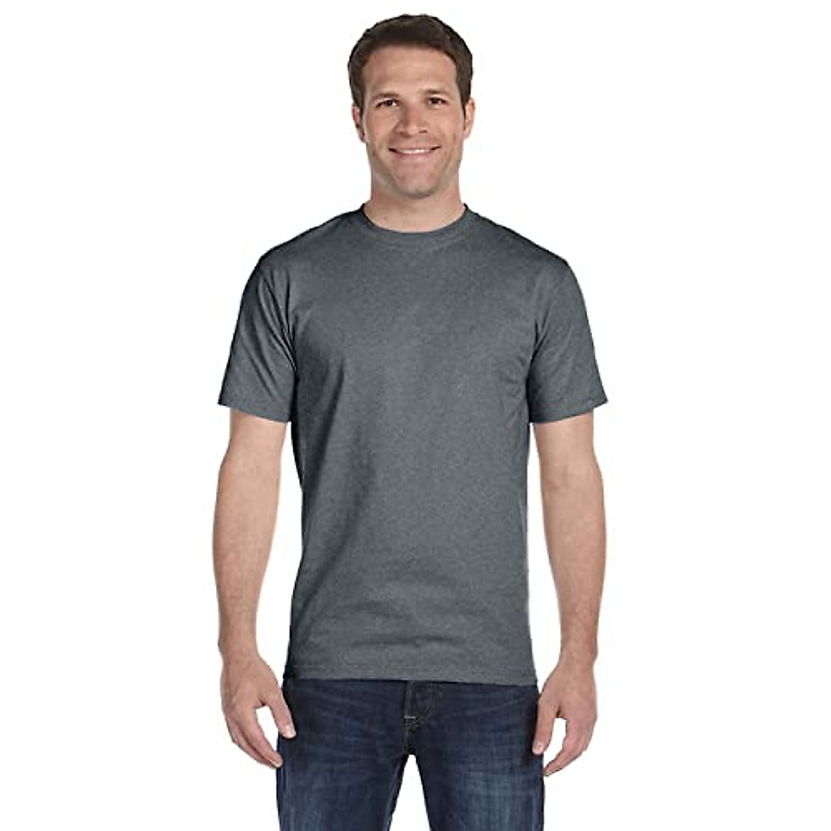 Hanes Men's T-Shirt Pack, Essential-T Cotton T-Shirt, Oxford Gray, Large, 4-Pack