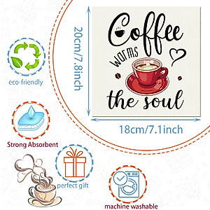 6 Pieces Mixed Swedish Kitchen Coffee Dishcloths Reusable Absorbent Cleaning Cloth Quick Drying Washable Cleaning Wipes No Odor Dish Cloths for Kitchen Bathroom Office Wedding Housewarming