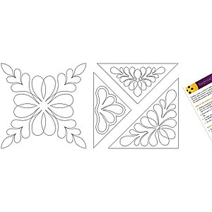Quilting Stencils for Machine and Hand Quilting - Set of 2 Reusable Feather, Hearts and Triangular Designs Plastic Quilt Stencil for Borders, Background, Block Patterns with Guide