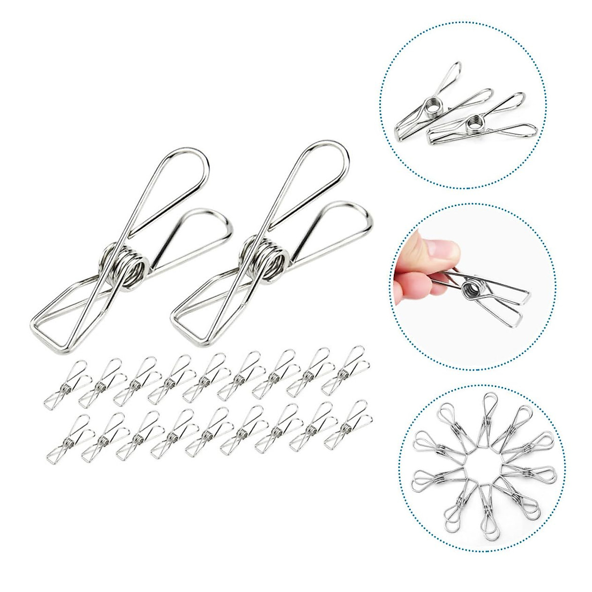 SEWACC Sturdy Metal Chip Bag Clips Snack Bag Clips Food Clips Food Bag Clips Kitchen Bag Clips Chip Clips