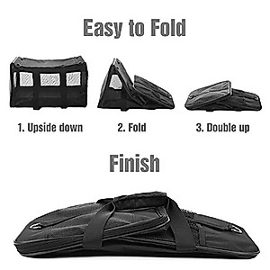 ScratchMe Pet Travel Carrier Soft Sided Portable Bag for Cats and Small Dogs, Collapsible, Durable, Airline Approved, Travel Friendly, Carry Your Pet with Safely and Comfortably, Black Large