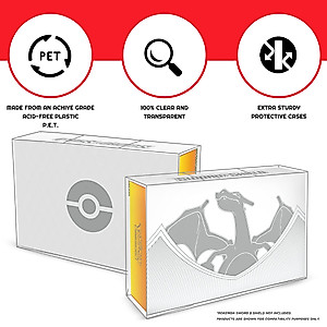 EVORETRO Display Case Protector Compatible with Pokémon TCG Sword & Shield Charizard Ultra Premium Collection Box (Pokemon Collection Box NOT Included) 0.50mm PET Plastic Protector Case