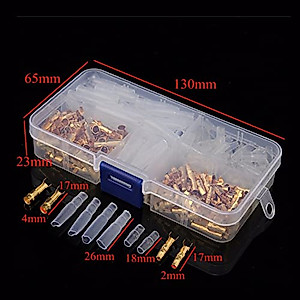 Brass box kit 3.5mm Connector Terminal Male & Female with Insulated Covers, Pack of 120(Set of 60)