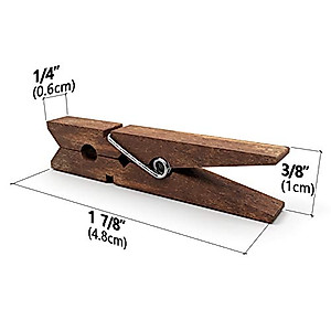 LWR CRAFTS Wooden Small Clothespins 1-7/8" 4.8cm 50 Pieces Per Pack (Jacobean)