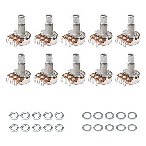 Guitar Potentiometer Audio Pots A500K OHM Replacement for Electric Guitar Pack of 10