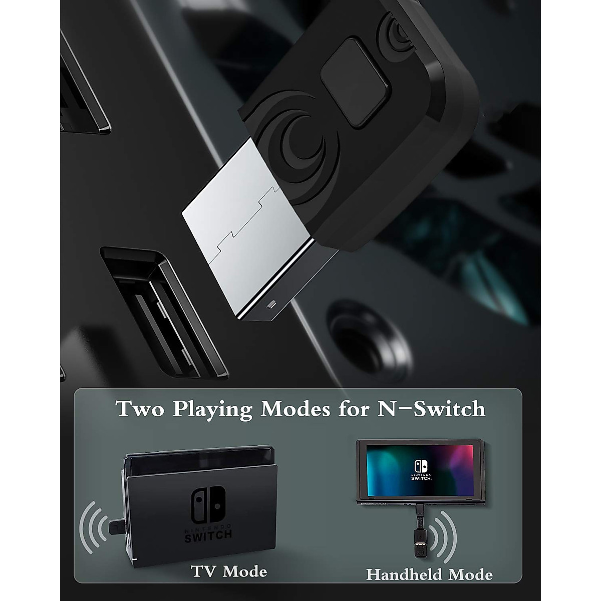 OLCLSS Wireless Audio Adapter for Nintendo Switch/Switch OLED PS4 PS5 PC - Bluetooth Receiver for Airpods, Headset, Speaker (Not for PS4 Gold Headset) - Not Audio Transmitter