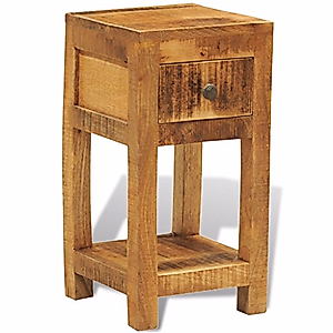 Festnight Solid Wood Display Side End Table Nightstand with 1 Drawer