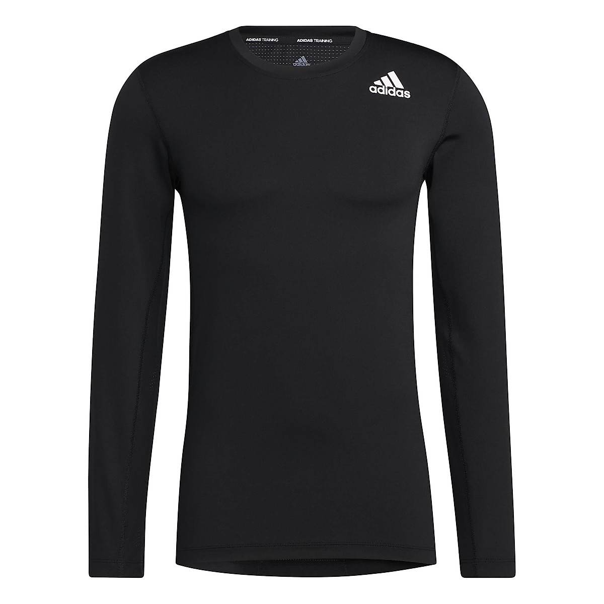 adidas Men's Techfit Fitted Long Sleeve Tee, Black, X-Large