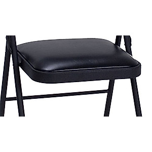 COSCO Vinyl Folding Chair, 4 Pack, Black