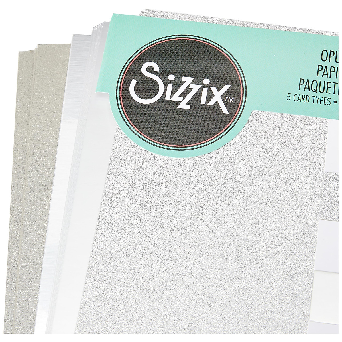 Sizzix, Silver, Surfacez-Opulent Cardstock , 50 Pack