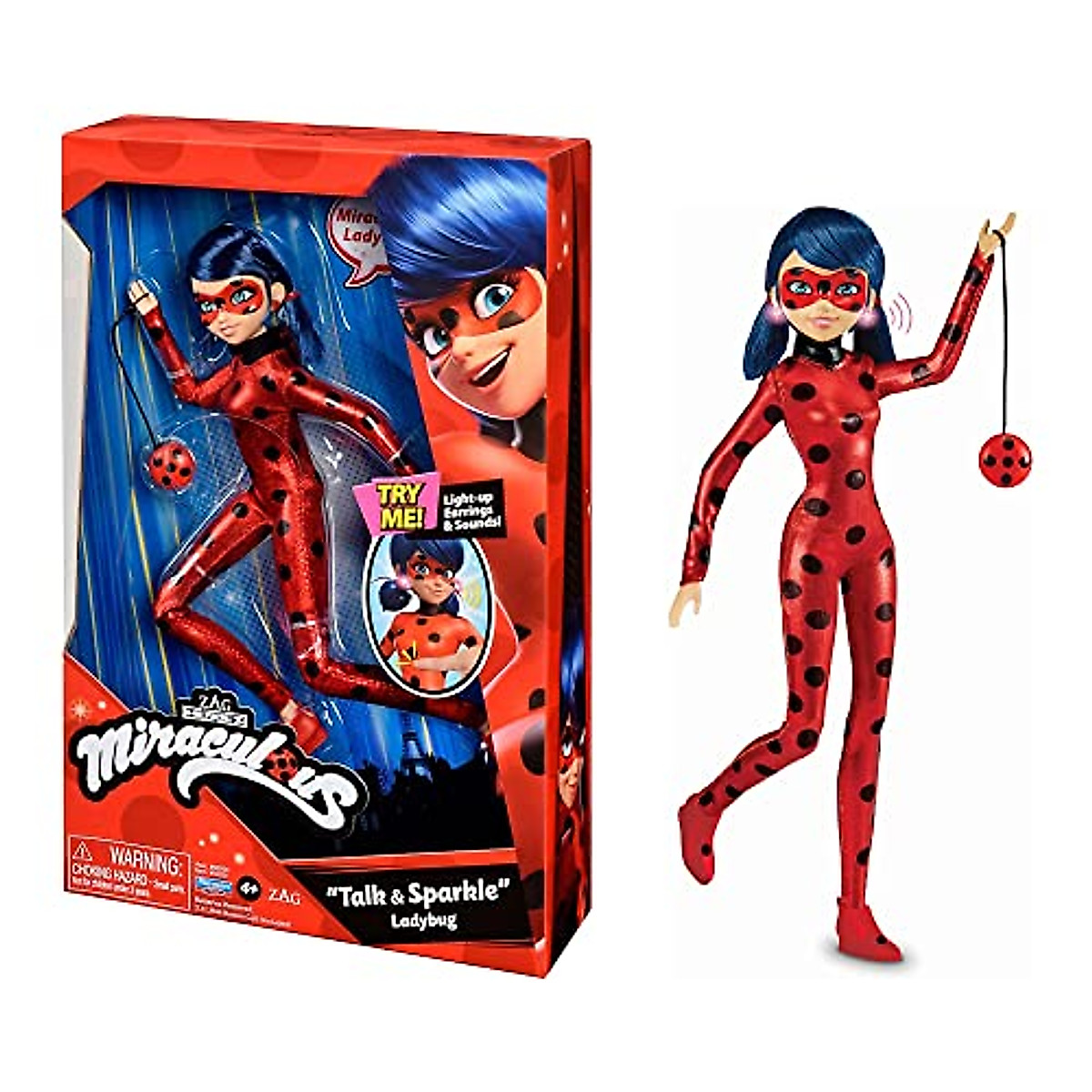 Miraculous Talk and Sparkle 10.5” Ladybug Deluxe Doll with Lights and Sounds